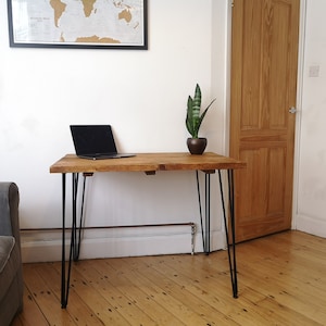 Reclaimed Wood Desk - Hairpin Legs | Solid Wooden Desks | Rustic Home ...