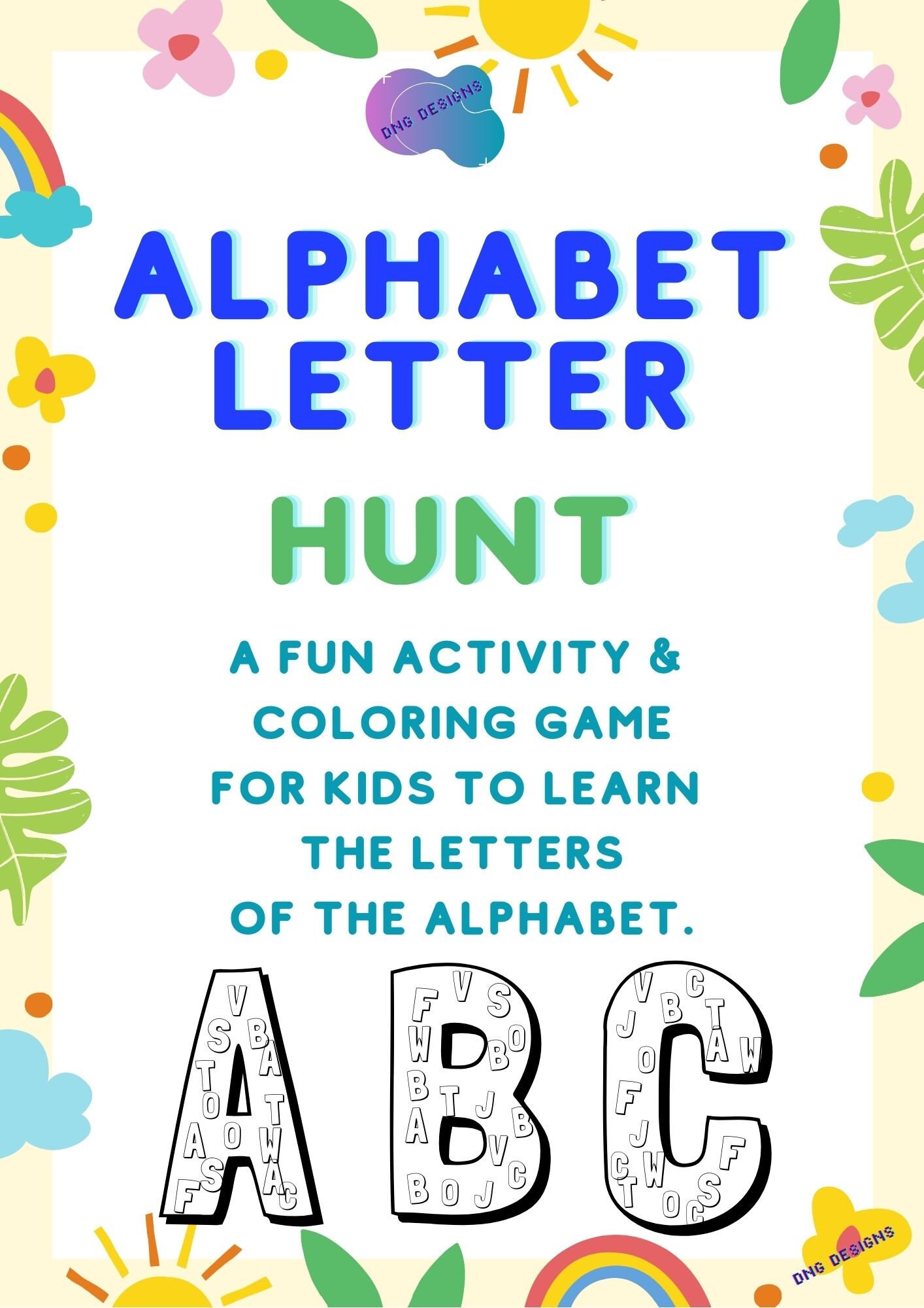 Alphabet Letter Hunt Activity & Coloring Pages | Etsy