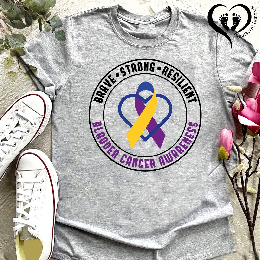 Brave Strong Resilient,bladder Cancer Awareness Shirt, Bladder Cancer ...