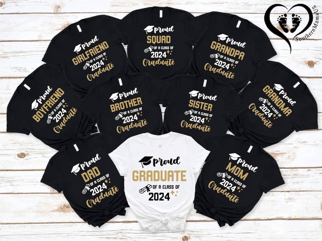 Proud Family Members of 2024 Graduation T-shirts, Personalized ...