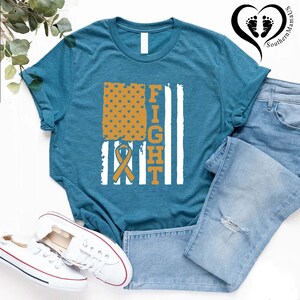 Fight Appendix Cancer Amber Ribbon Shirt,appendix Cancer US Flag Ribbon ...