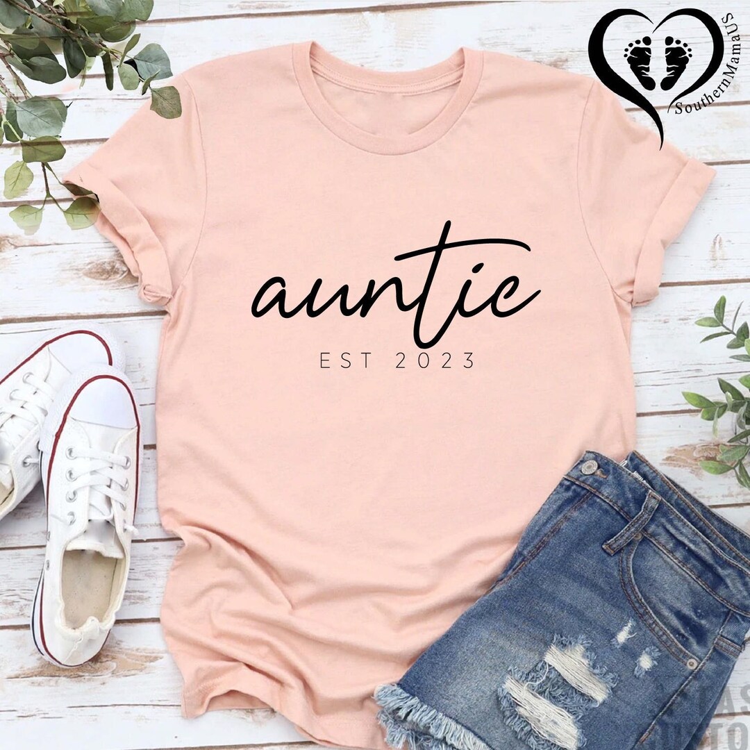 Custom Aunt Shirt, Auntie Est 2024 Shirt, New Aunt Tshirt,aunt to Be Shirt,best Aunt Ever Shirt ...