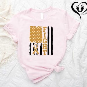 Fight Appendix Cancer Amber Ribbon Shirt,appendix Cancer US Flag Ribbon ...