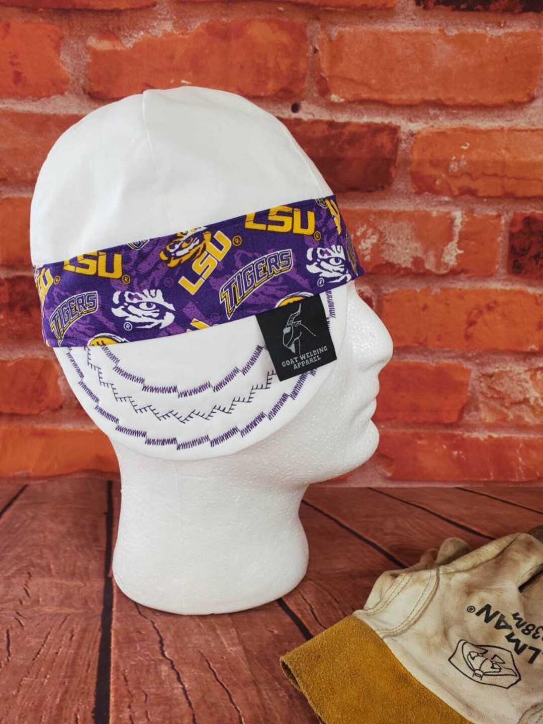 White LSU Tiger Cap Welding Hat - Etsy