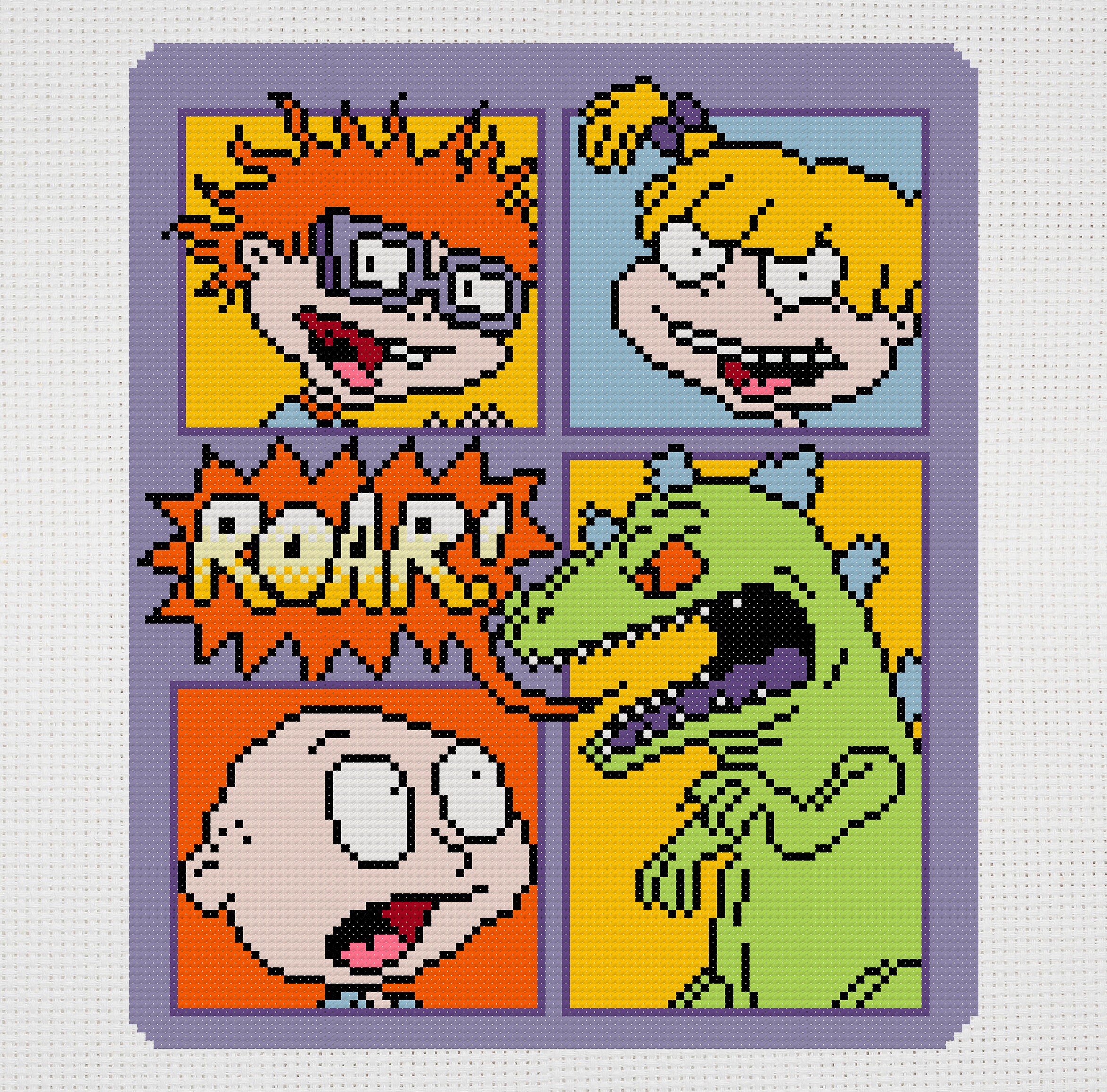 Rugrats cross stitch pattern. 90s comic style embroidery. | Etsy