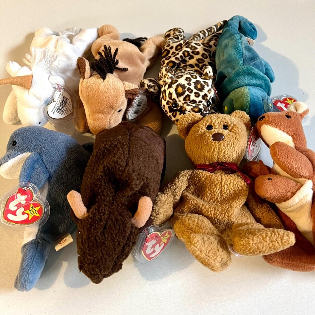 TY Beanie Babies Lot of 8 Plush Animals Collectible Toys Vintage 1990s ...