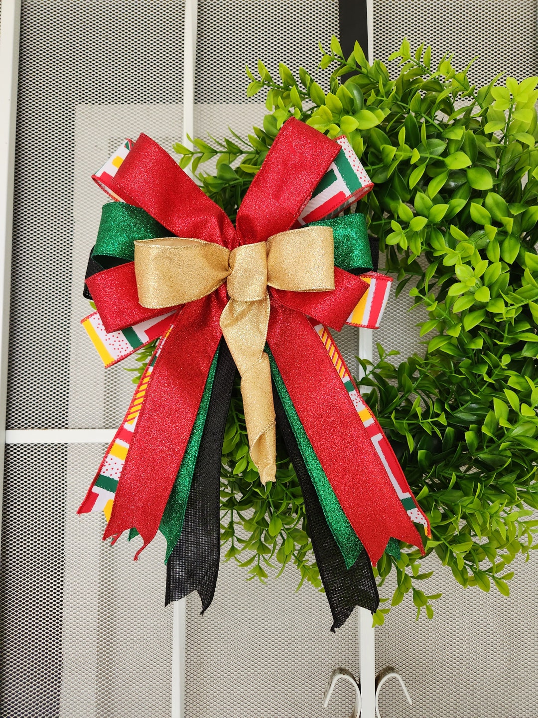 Kwanzaa Inspired Bow Kwanzaa Decor Juneteenth Ribbon Bow - Etsy