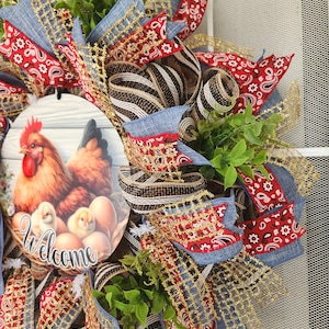 Farmhouse Chicken Wreath - Rustic Everyday Decor - Farmhouse Front Door ...