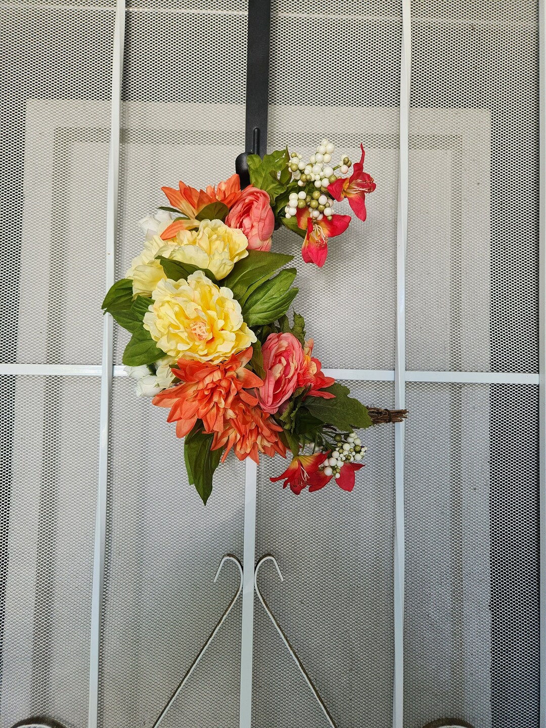 Crescent Moon Wreath- Orange and Yellow Spring Wreath- Moon Decorations ...