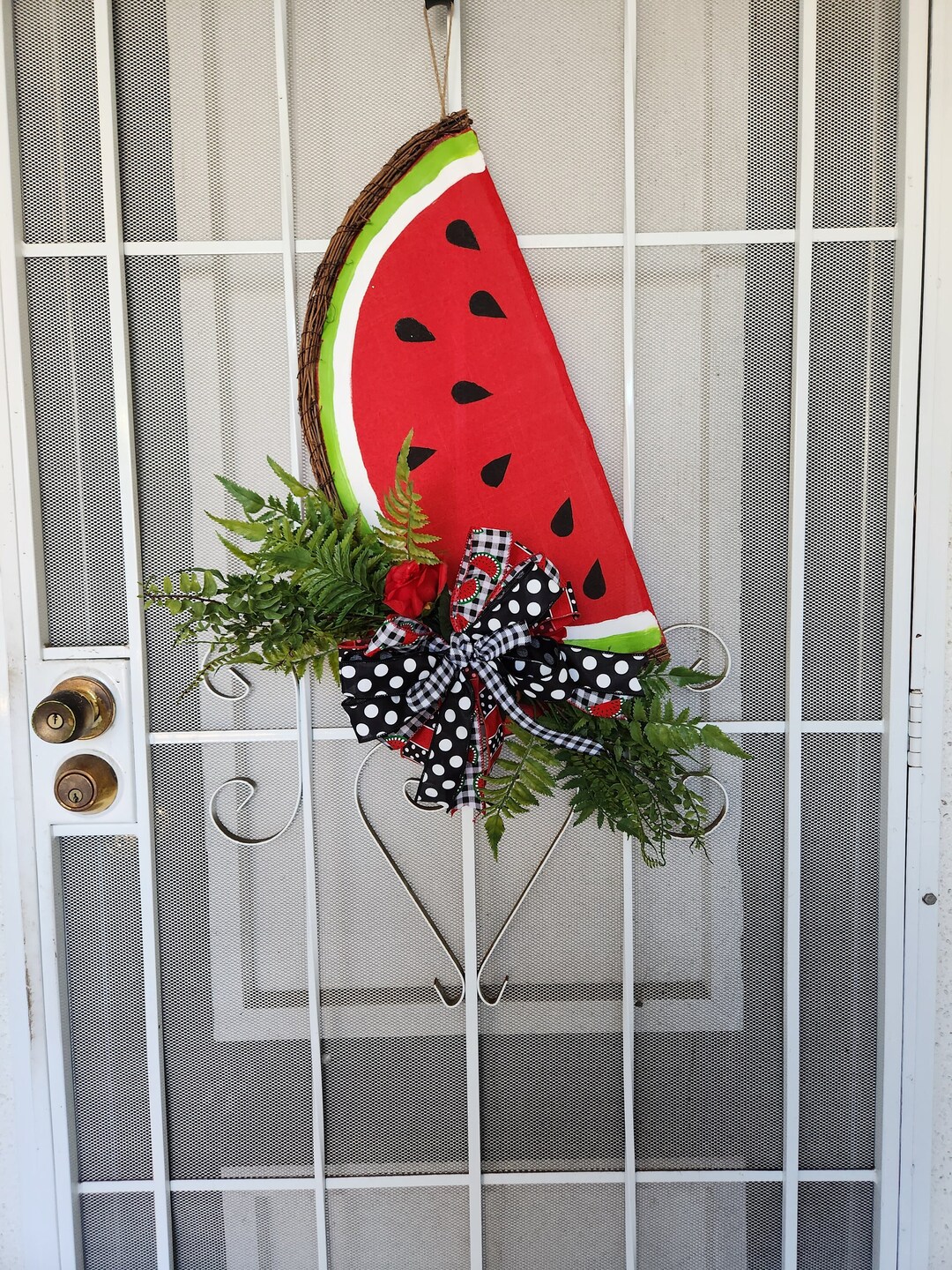Watermelon Slice Wreath Watermelon Door Hanger Watermelon Decor Fruit ...