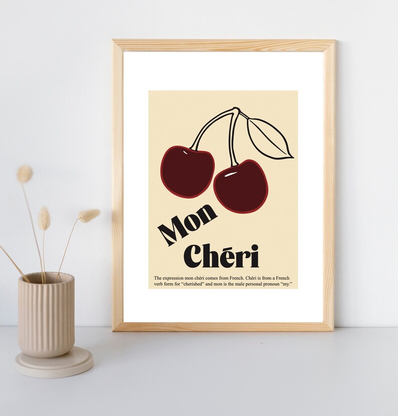Mon Cheri Digital Art Poster - Etsy