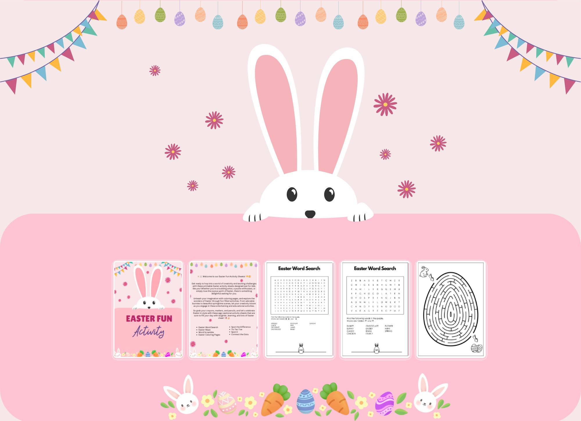 Easter Fun Activity Printable Sheets for Kids, Easter Games, Easter ...