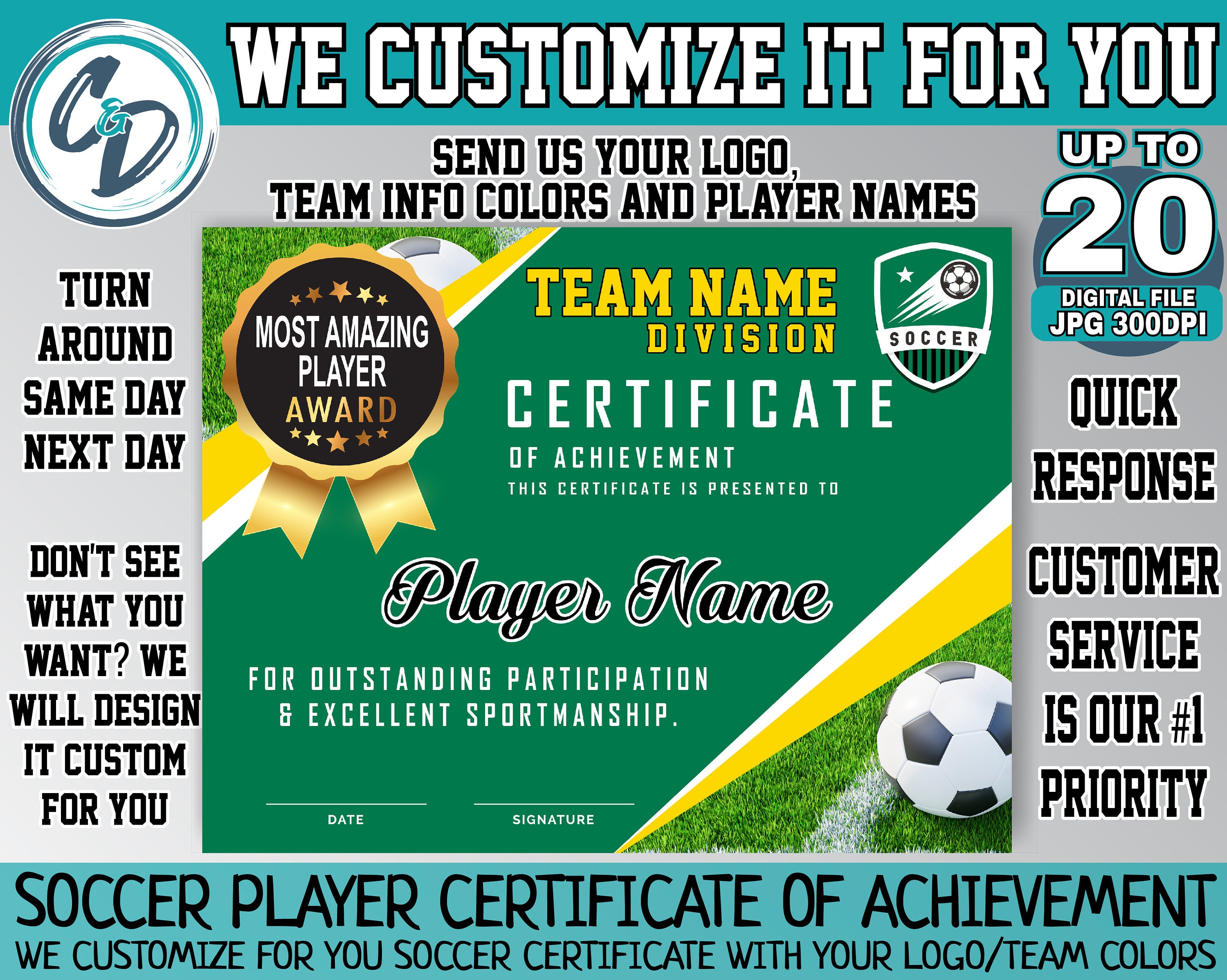 Soccer Certificates Of Participation