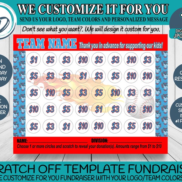 Fundraiser Scratch off Template - Etsy
