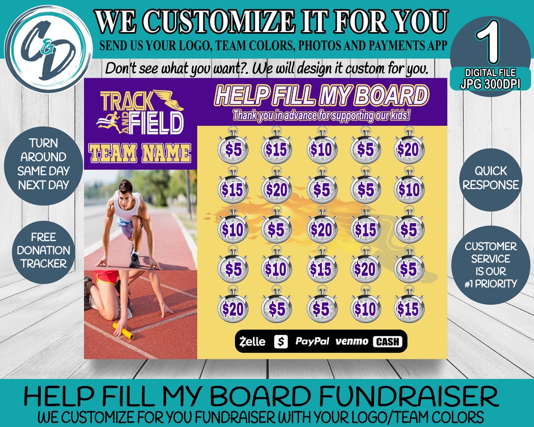 Track and Field Fundraiser Help Fill My Board Donation Track - Etsy