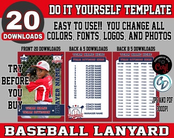 Baseball Id Template - Etsy