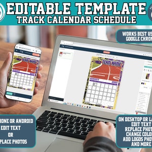 EDITABLE and PRINTABLE Track Calendar Schedule Template Track - Etsy