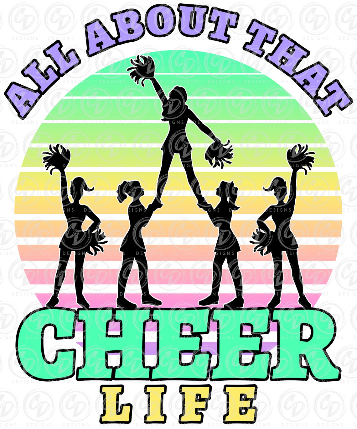 All About That Cheer Life Cheerleading Png Cheerleader Png | Etsy