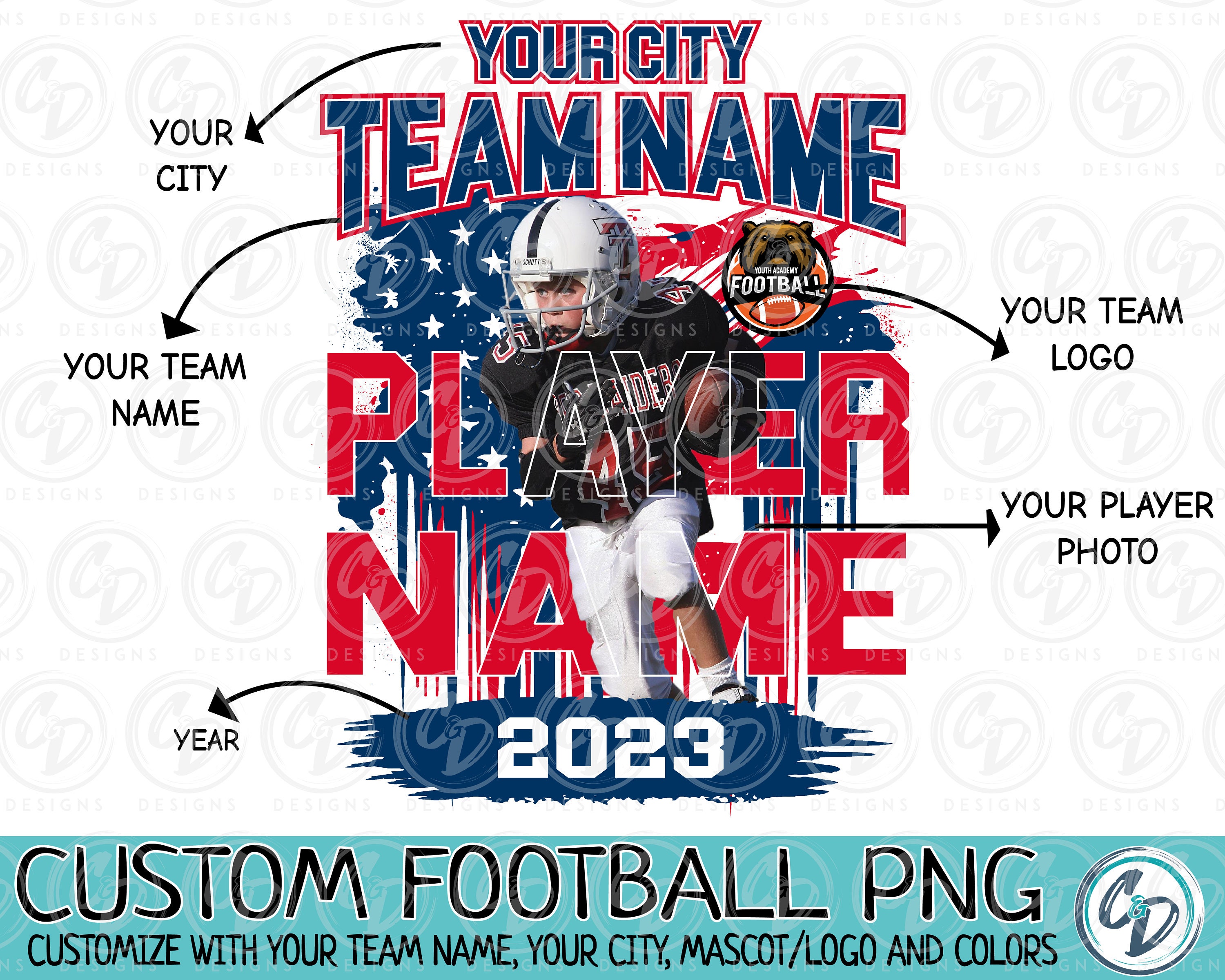 Flag Football Logo Designs