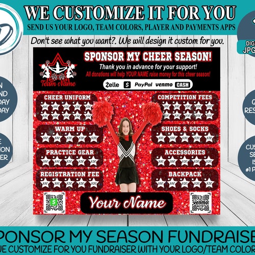 Sponsor My Cheer Season Fundraiser Sponsor My Cheer Uniform Etsy