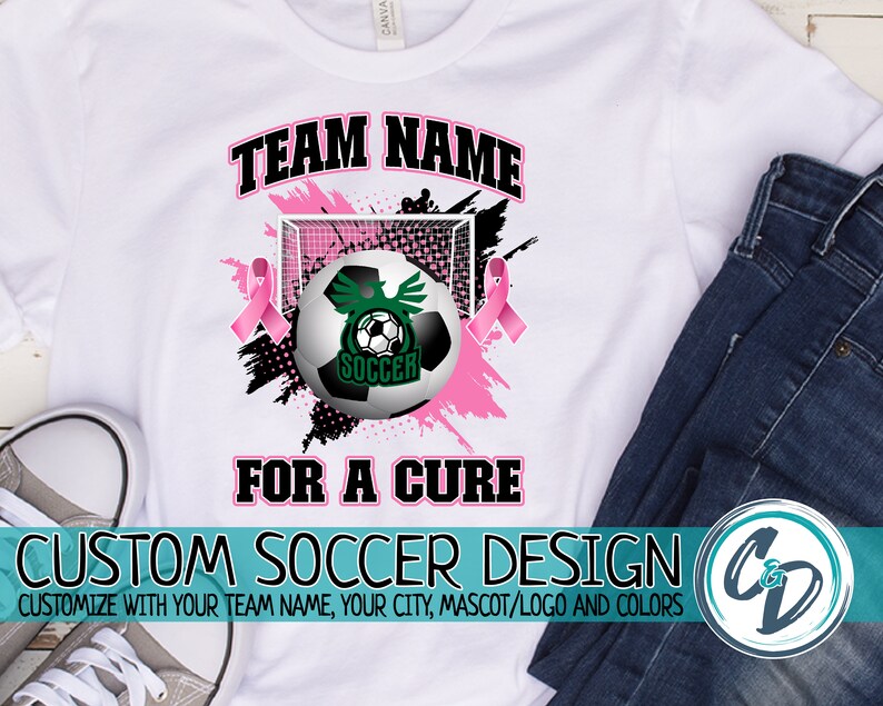 Custom Soccer Png Custom Breast Cancer Awareness Soccer - Etsy