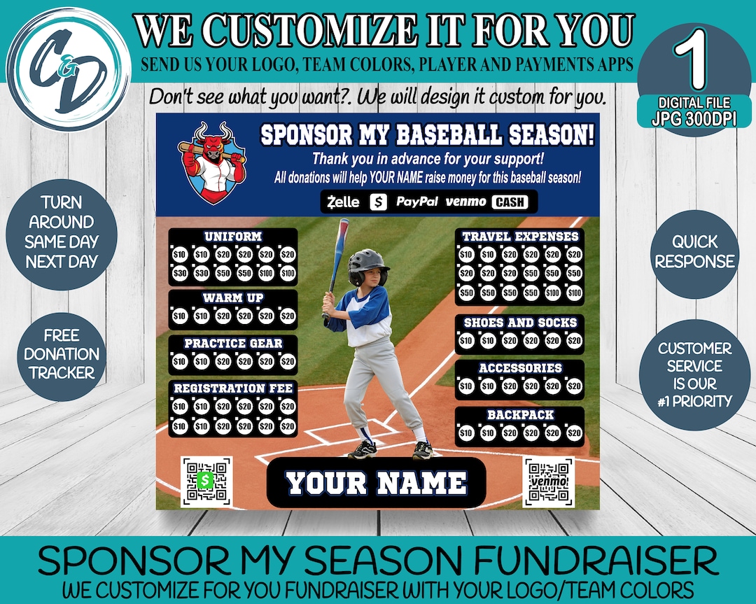 Sponsor My Baseball Season Fundraiser Sponsor My Baseball - Etsy