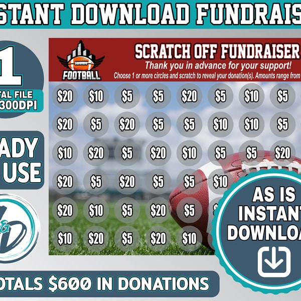 Fundraiser Scratch off Template - Etsy