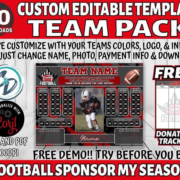 Football Sponsor Calendar - Etsy