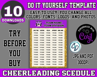 Cheer Schedule Template - Etsy