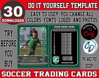 Sport Trading Card Template - Etsy