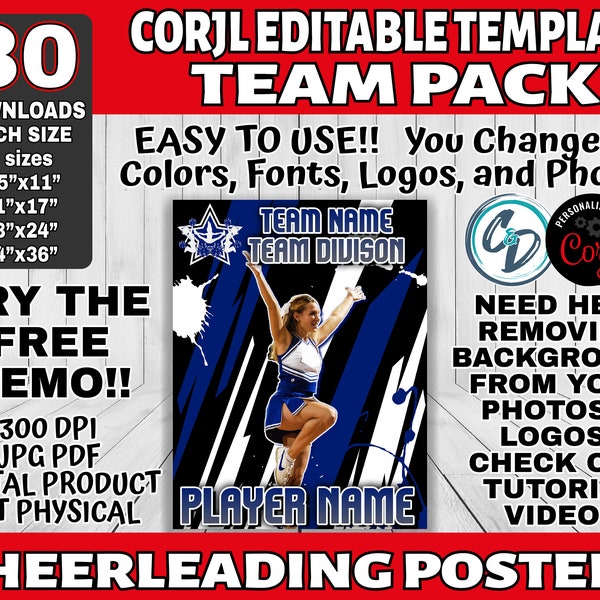 Cheer Digital Background Template - Etsy