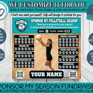 Sponsor My Volleyball Season Fundraiser Sponsor My Volleyball - Etsy