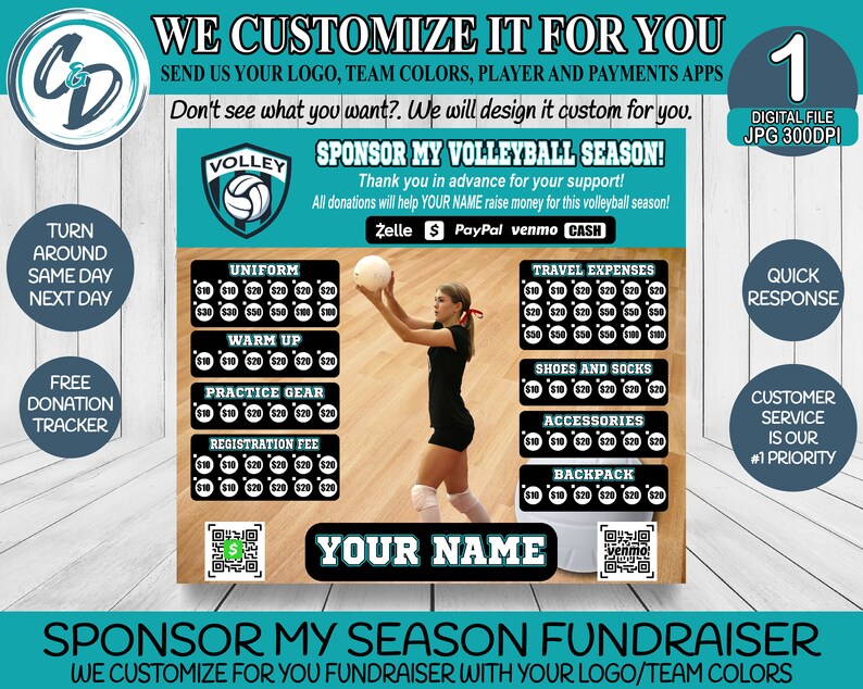 Sponsor My Volleyball Season Fundraiser Sponsor My Volleyball - Etsy