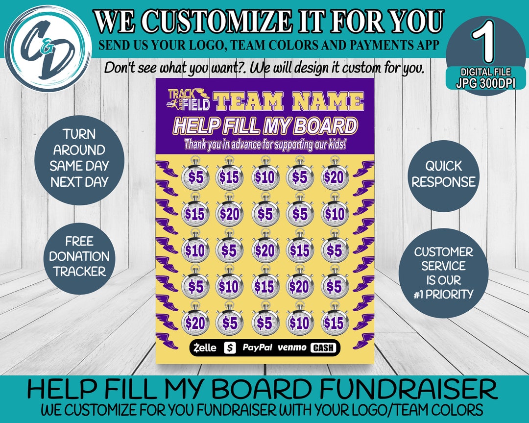Track and Field Fundraiser Help Fill My Board Donation Track - Etsy