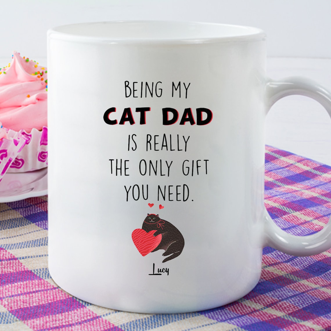 Personalized Being My Cat Dad Mug Funny Cat Mug Happy Father Etsy