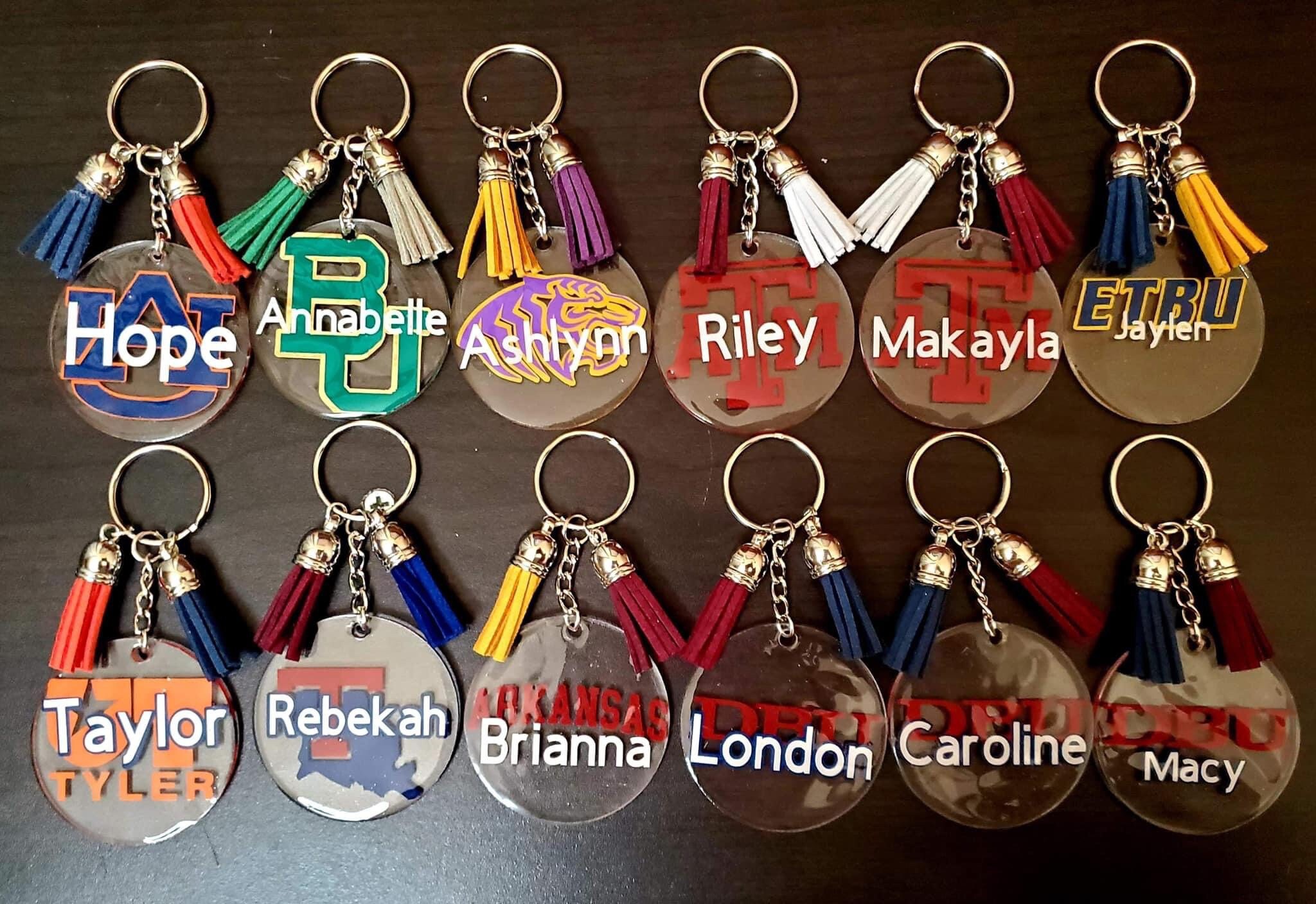 UV Sealed College Keychains With Name - Etsy
