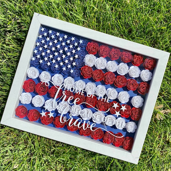 Flower Shadow Box Flag - Etsy
