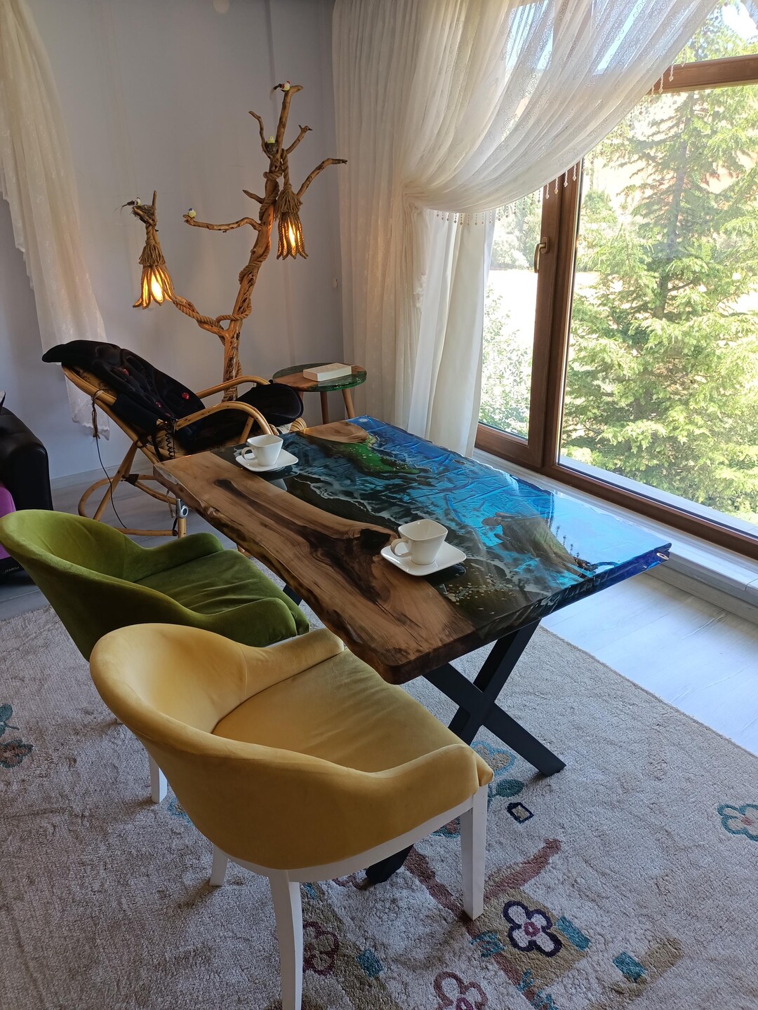 Ocean Resin Live Edge Coffee Table – Handmade Epoxy Wood Table - Etsy UK