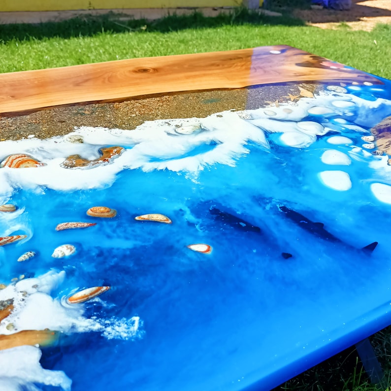 Ocean Table Epoxy Resin Blue Epoxy Table Epoxy Wood Epoxy - Etsy