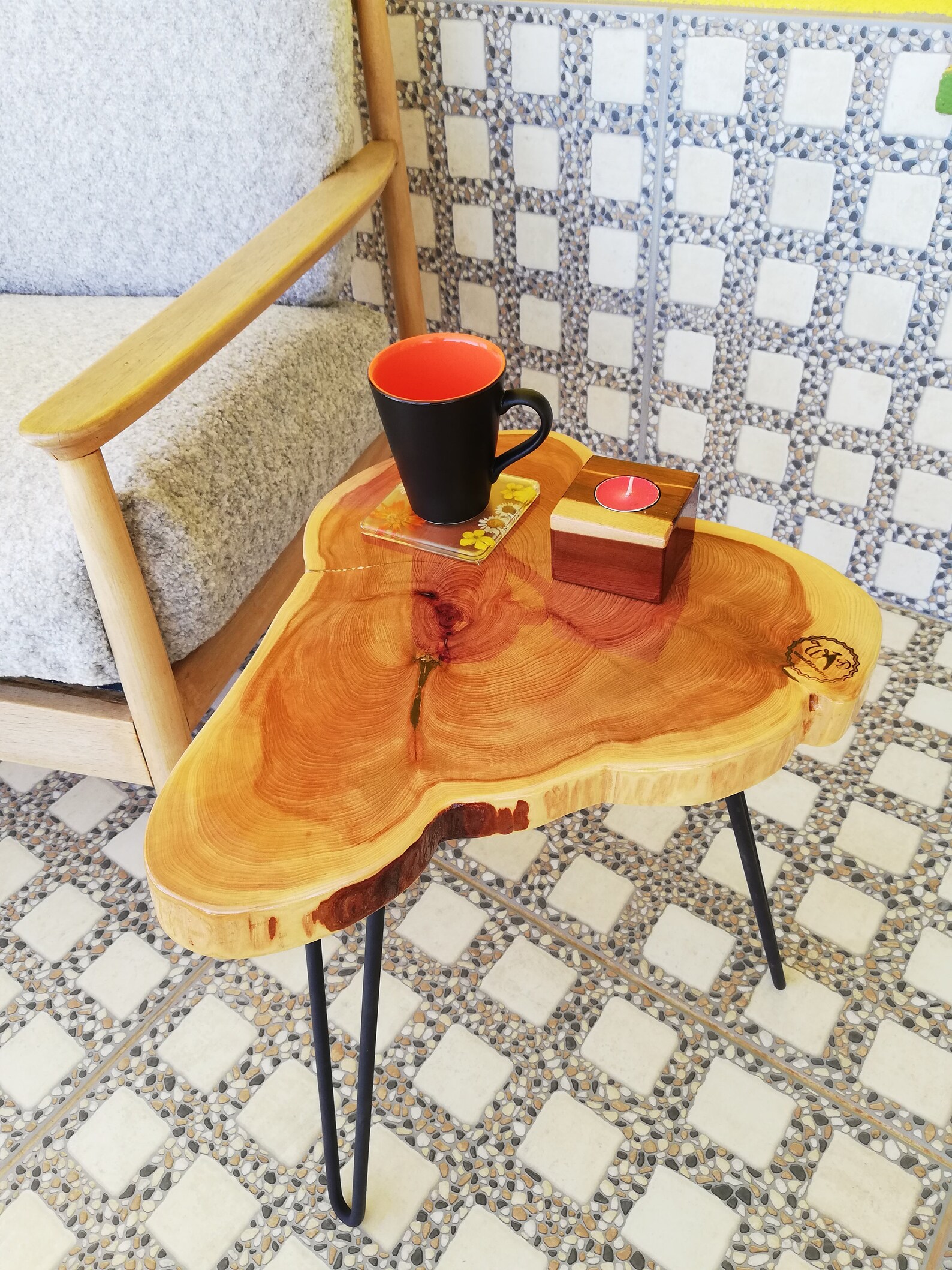 Live Edge Wood Coffee Table: Small Walnut Accent Table - Etsy