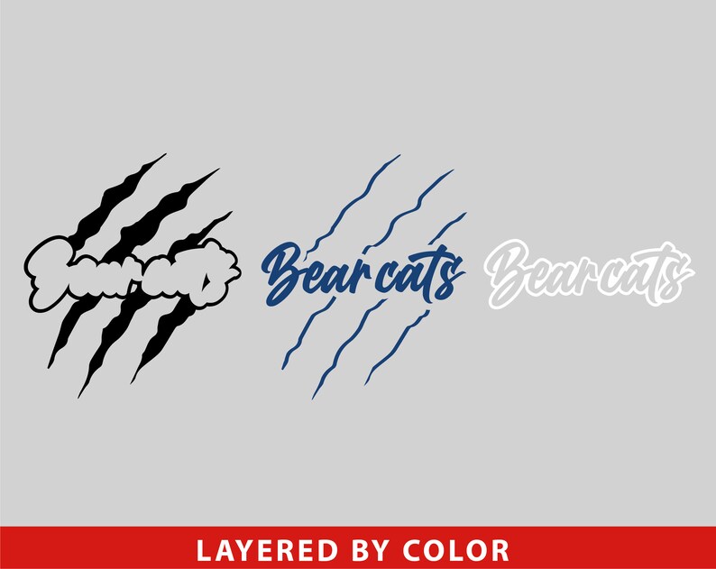 Bearcats SVG PNG EPS Go Team Digital File Paw Scratch Scratched Modern ...