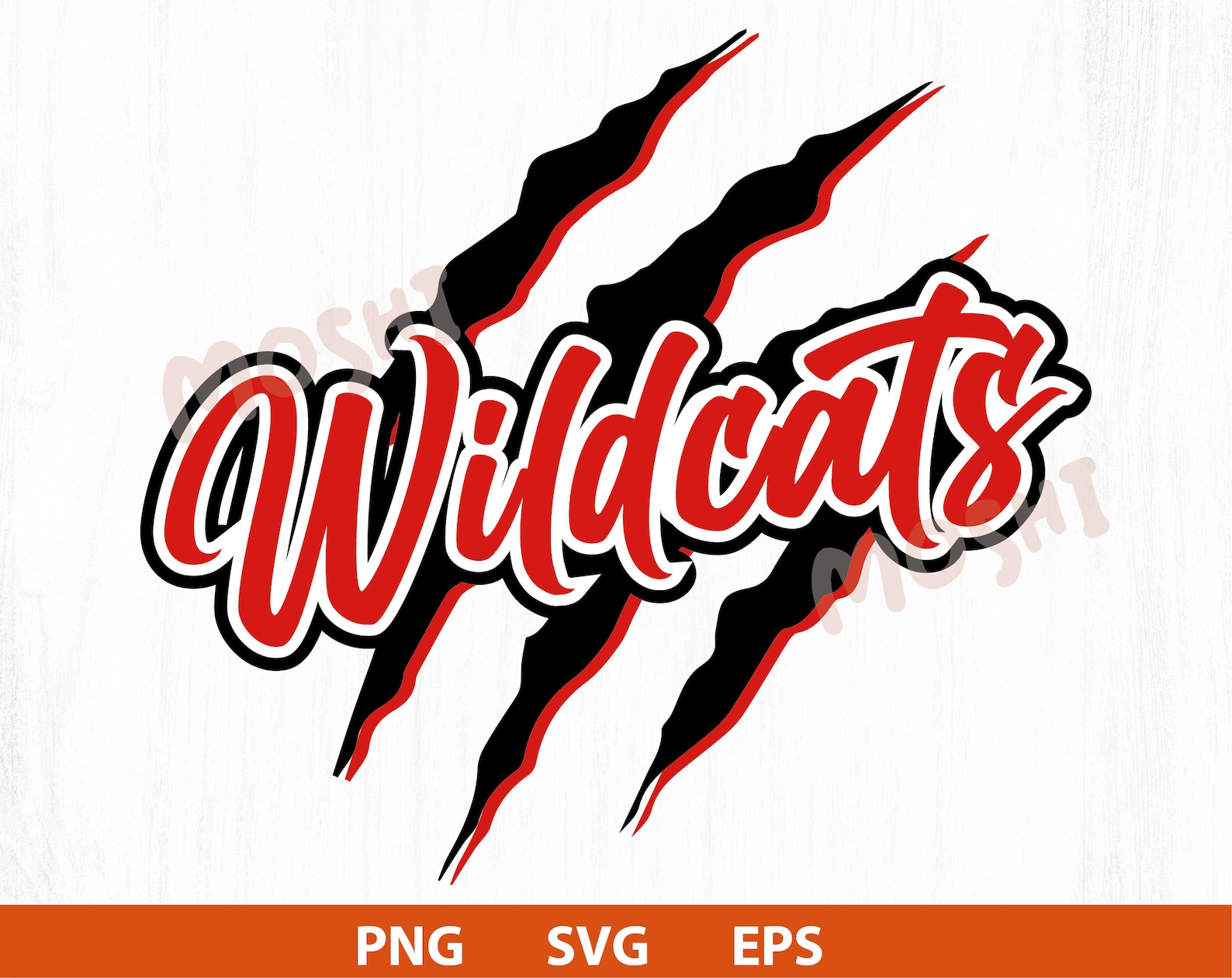 Wildcats Red Claw PNG SVG Sublimation File Paw Claw Scratch Design for ...