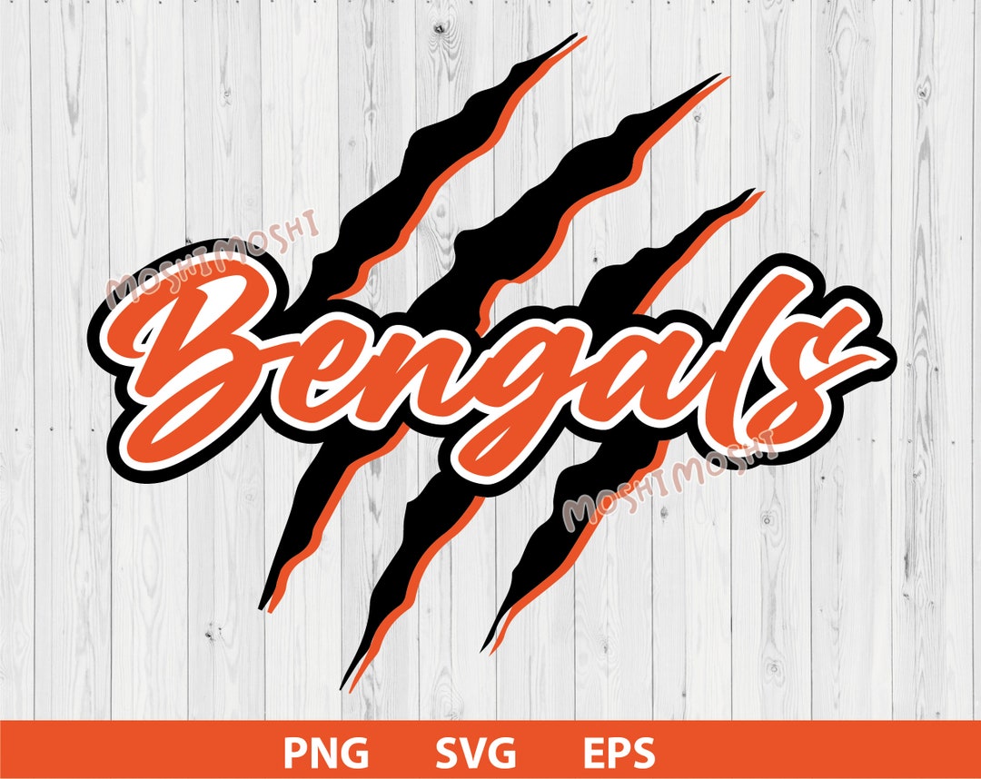Bengals Team Logo SVG PNG EPS File Go Bengals Scratch Slash Paw Sports ...