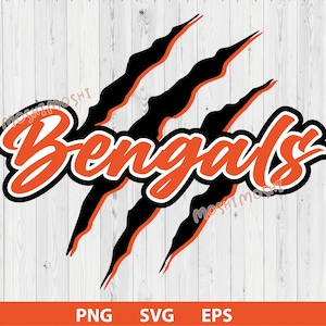 Bengals Team Logo SVG PNG EPS File Go Bengals Scratch Slash Paw Sports Fan Basketball Football ...