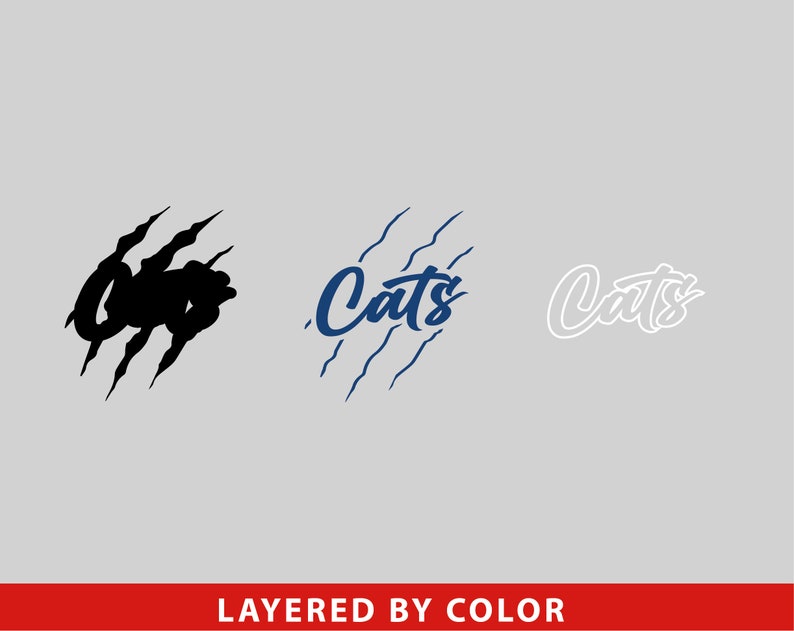 Cats Team Sports Team Logo PNG SVG EPS Sublimation File Claws Slash Go ...