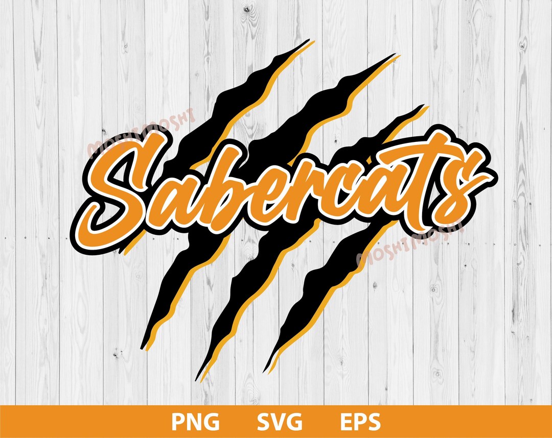 Sabercats SVG PNG EPS Go Team Paw Scratch Design Cricut Cut File Dtg ...