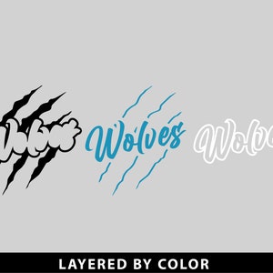 Wolves Team SVG PNG EPS File Go Slash Scratch Paw Cricut Cut Design ...