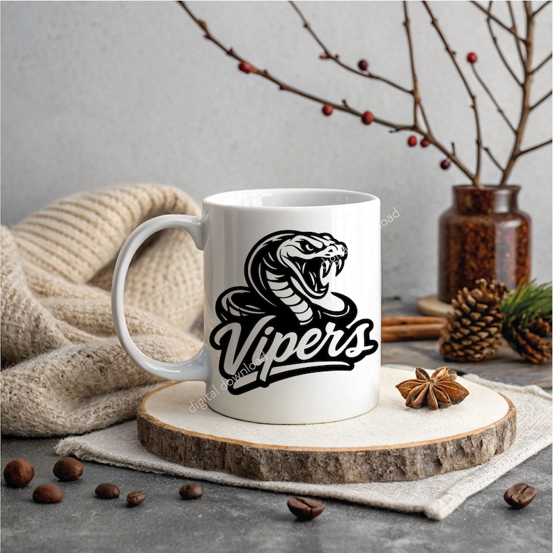 Vipers Sport Team Logo SVG PNG Dxf File | Vipers School Baseball ...
