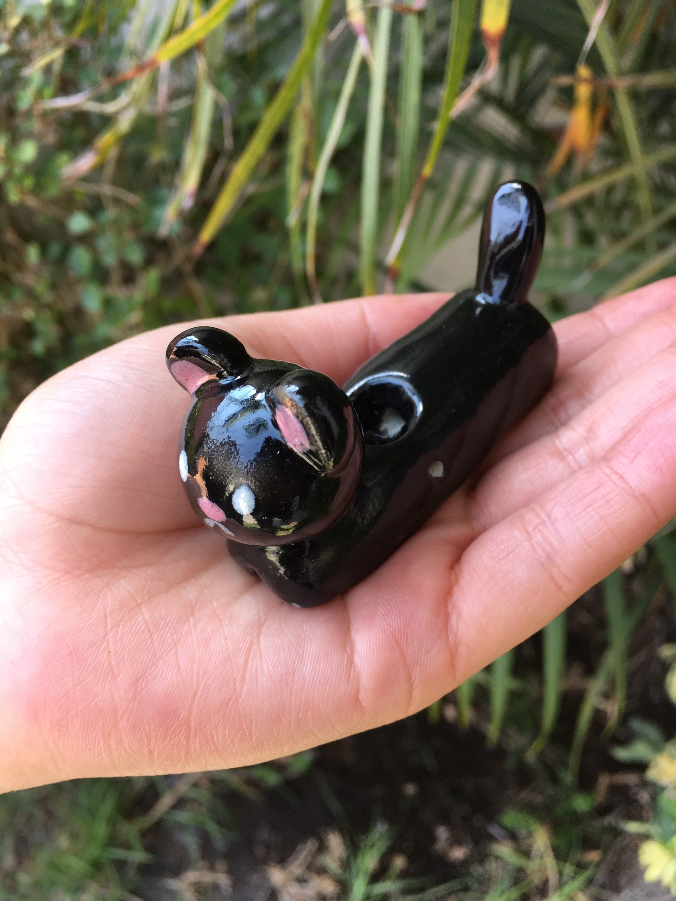 Cat Pipe Ceramic Smoking Pipe Pipe for smoking Black Cat | Etsy