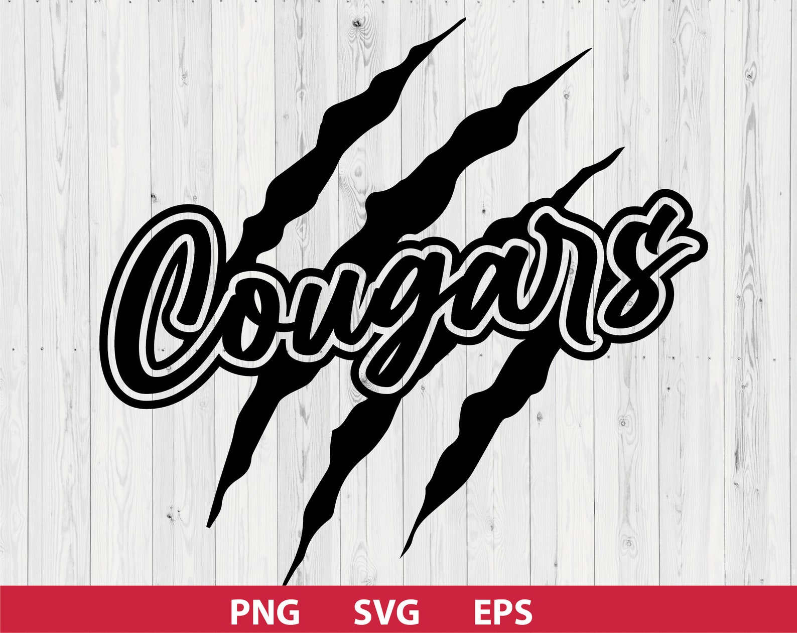 Cougars SVG PNG EPS Go Team Sport Jersey Football Scratches Claws Paw ...